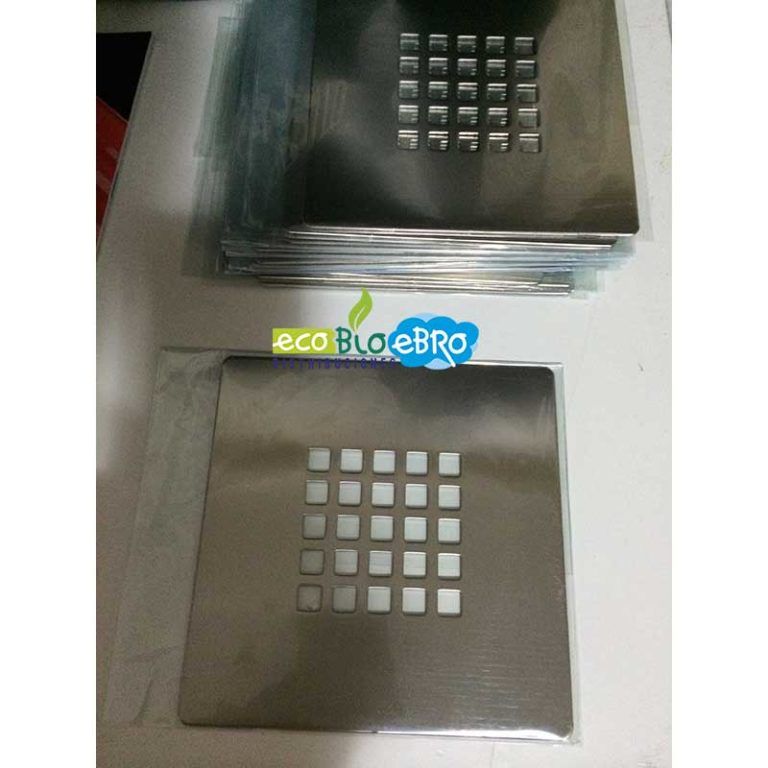 REJILLA DESAGÜE CUADRADA ACERO INOX 14x14 (platos de ducha) - Ecobioebro